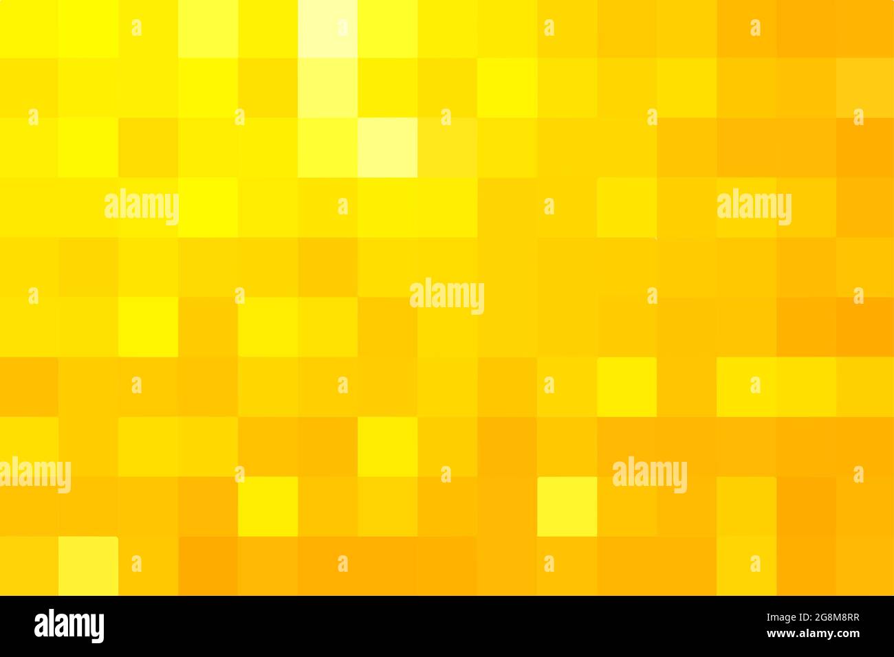 Abstract pixel yellow background. Gold geometric texture from squares ...