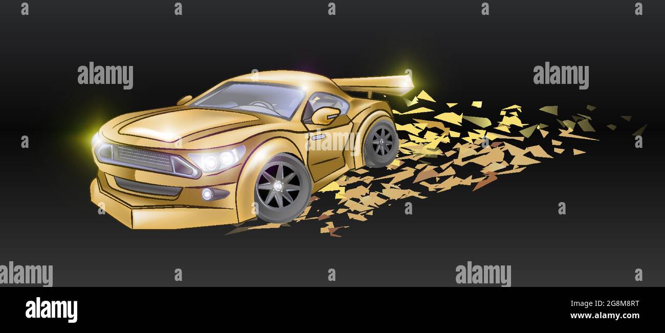 Gold car, driver's award, premium, luxury in vector Stock Vector Image ...