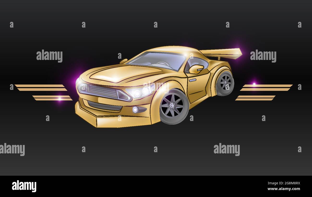 Gold car, driver's award, premium, luxury in vector Stock Vector Image ...