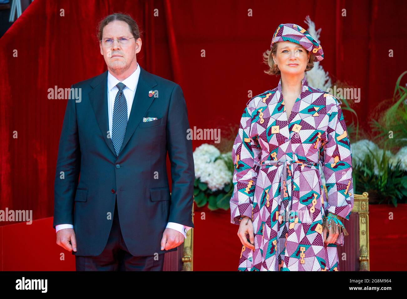 Princess Delphine of Belgium and her husband James O'Hare attending ...