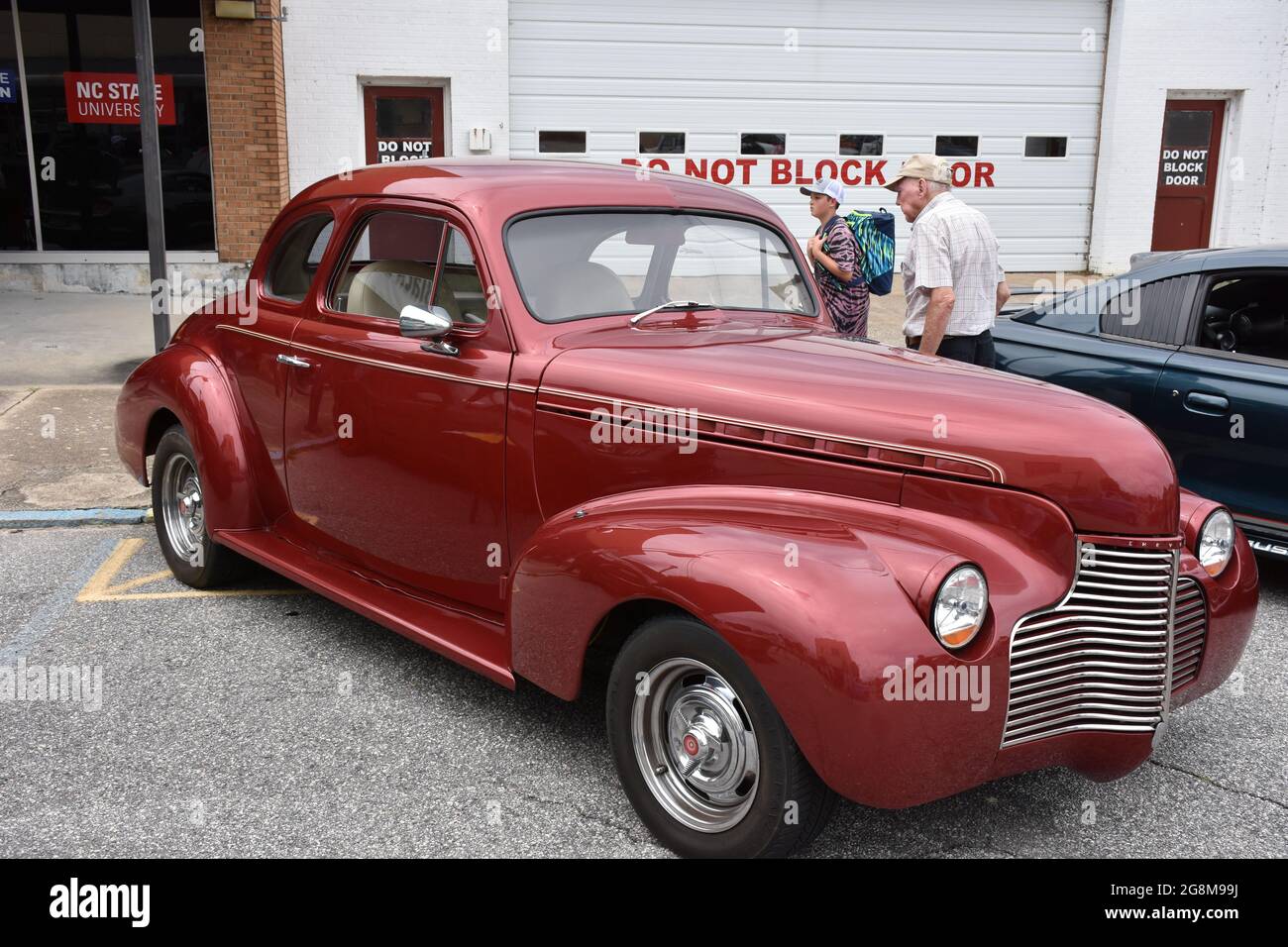 A vintage Chevrolet 2 door Coupe on display at a car show Stock Photo ...