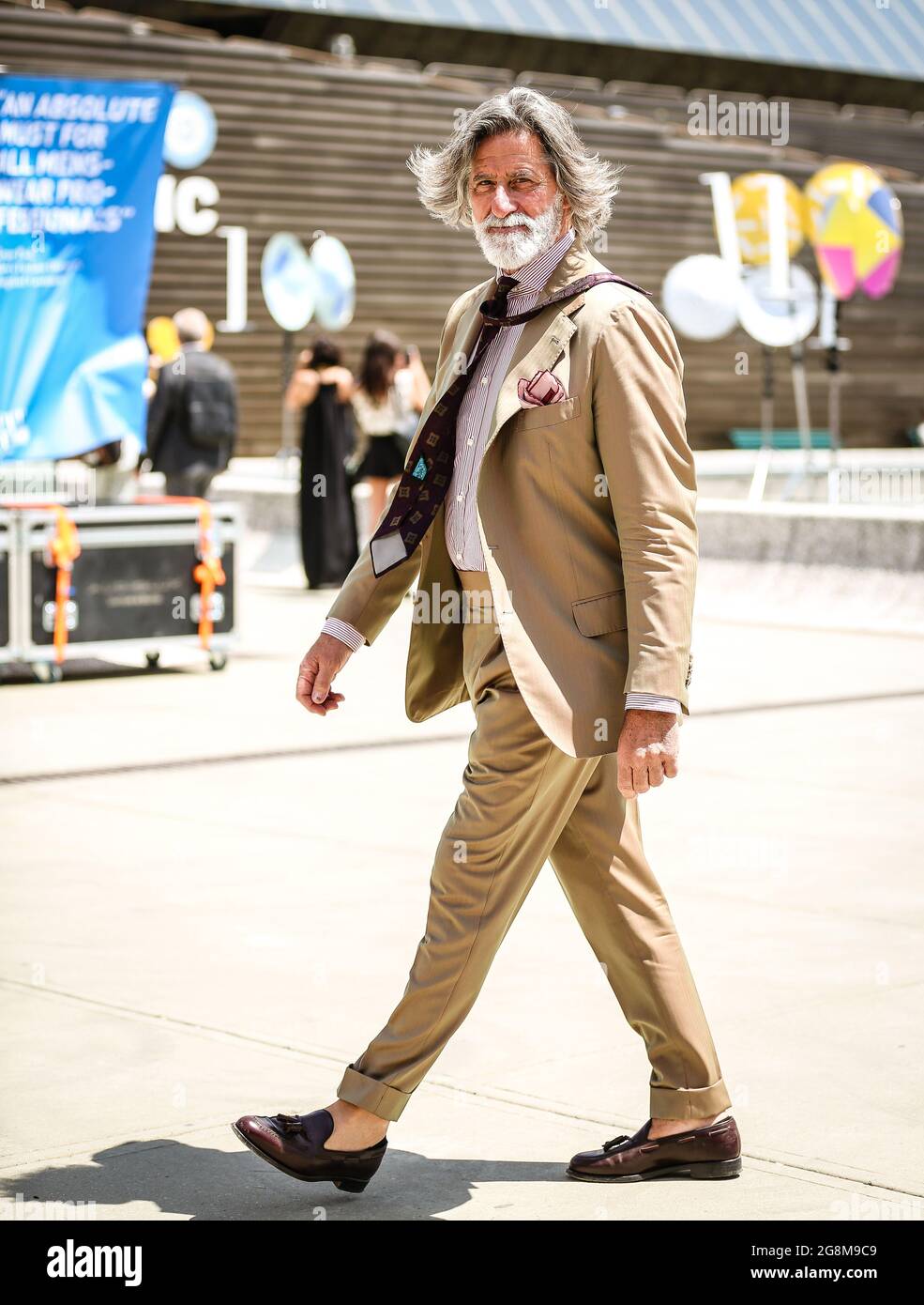 FLORENCE, Italy- June 30 2021: Franco Mazzetti on the street in ...