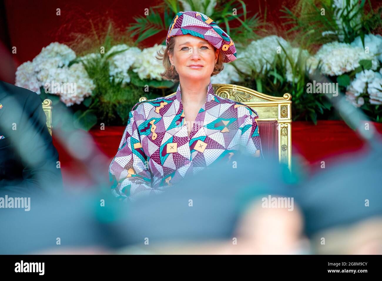 Princess Delphine of Belgium attending celebrations for Belgian ...