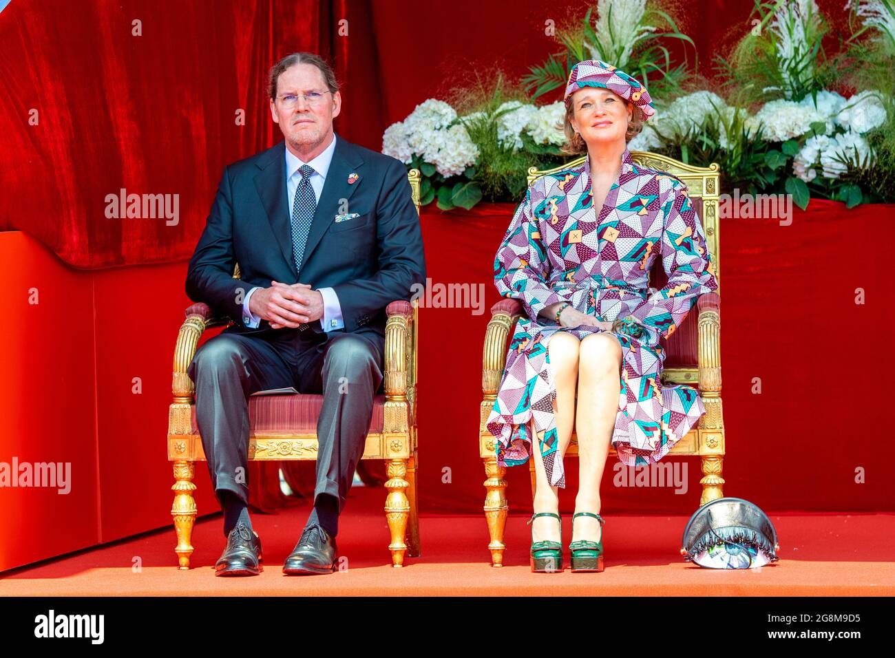Princess Delphine of Belgium and her husband James O'Hare attending ...