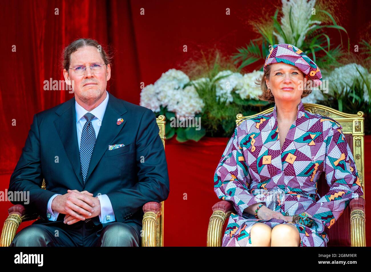 Princess Delphine of Belgium and her husband James O'Hare attending ...