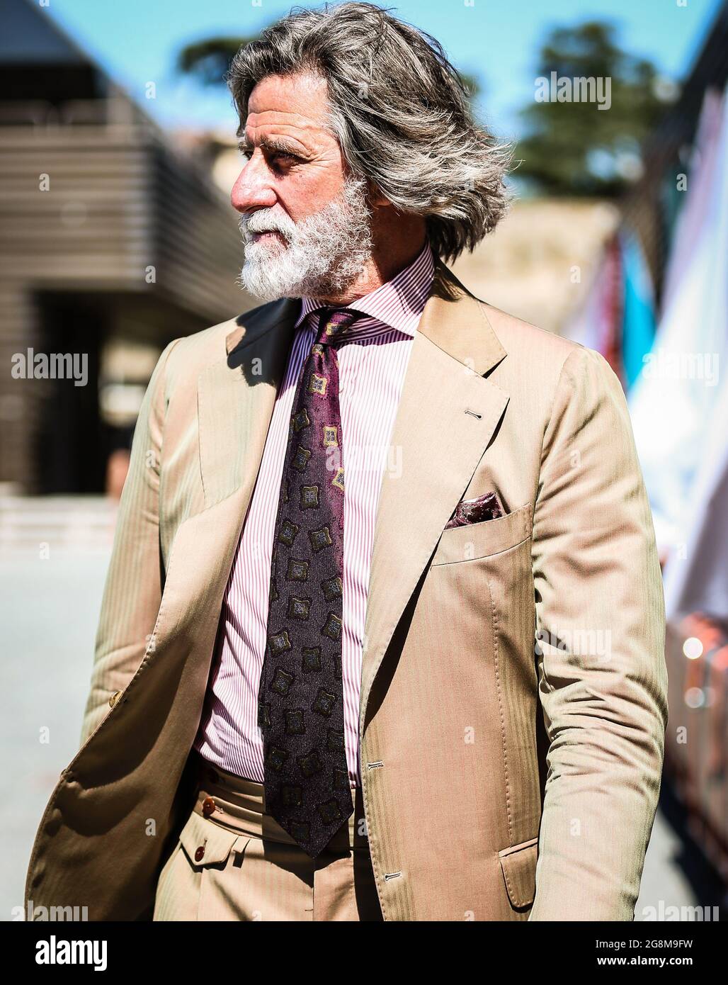 FLORENCE, Italy- June 30 2021: Franco Mazzetti on the street in ...