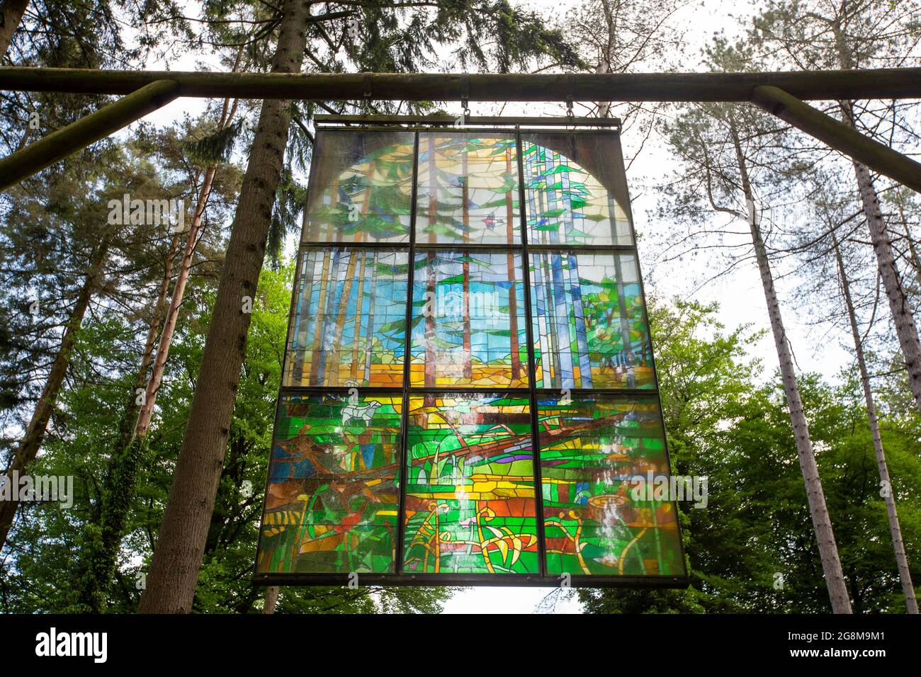 A stained glass window sculpture in the Forest of Dean, Gloucestershire ...