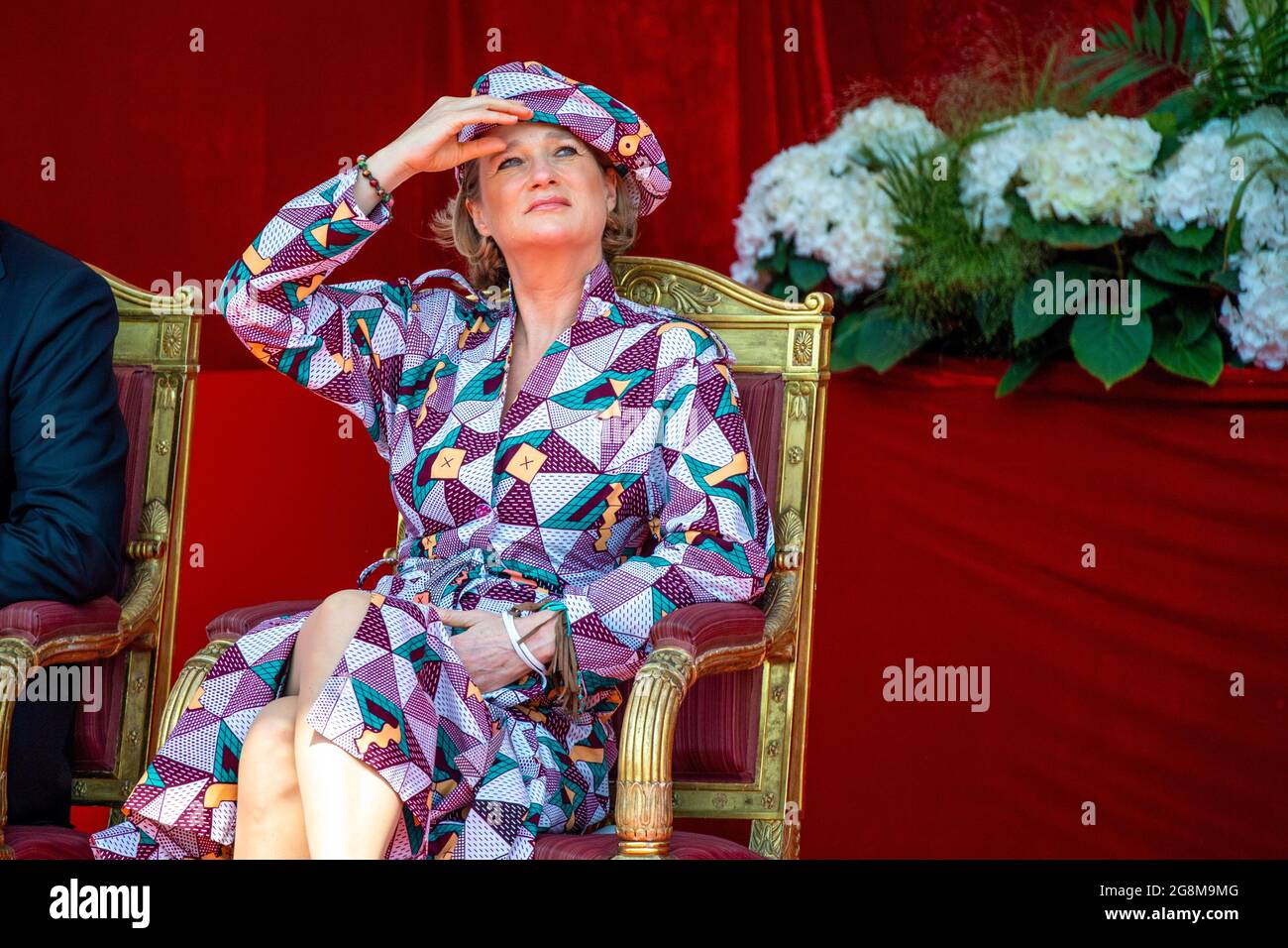 Princess Delphine of Belgium attending celebrations for Belgian ...