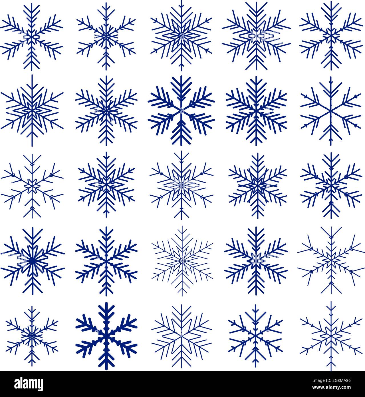 Vector set of different snowflakes on black background Stock Vector Image & Art - Alamy