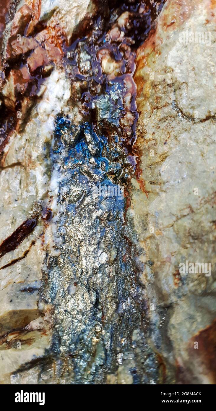 Copper ore in rock above Coniston, Lake District, UK Stock Photo - Alamy