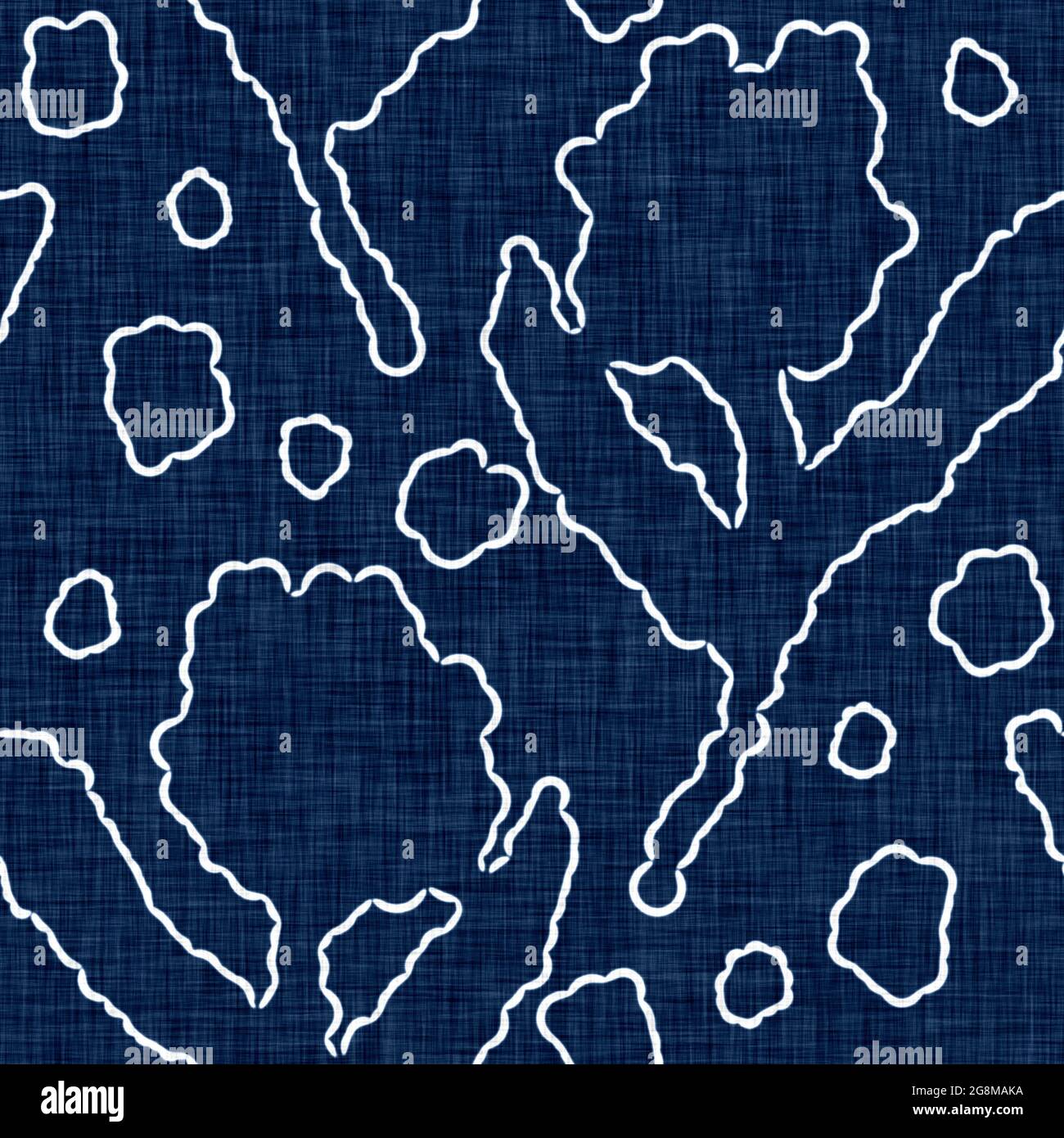 Acid wash blue jean effect texture with decorative linen mottled ...