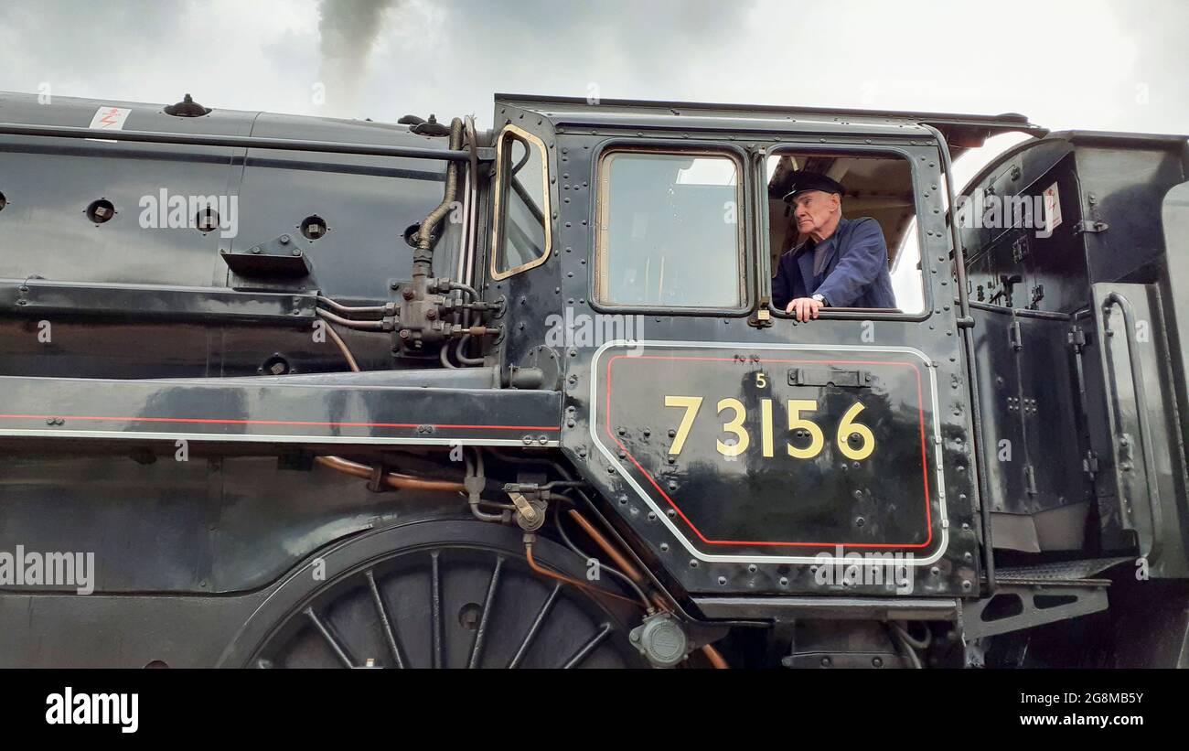 A steam train on the Great Central Railway in Quorn, Leicestershire, UK ...