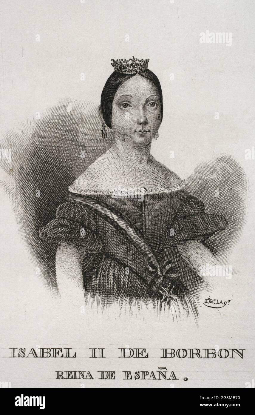 Isabella II (1830-1904). Queen of Spain (1833-1868). Portrait ...