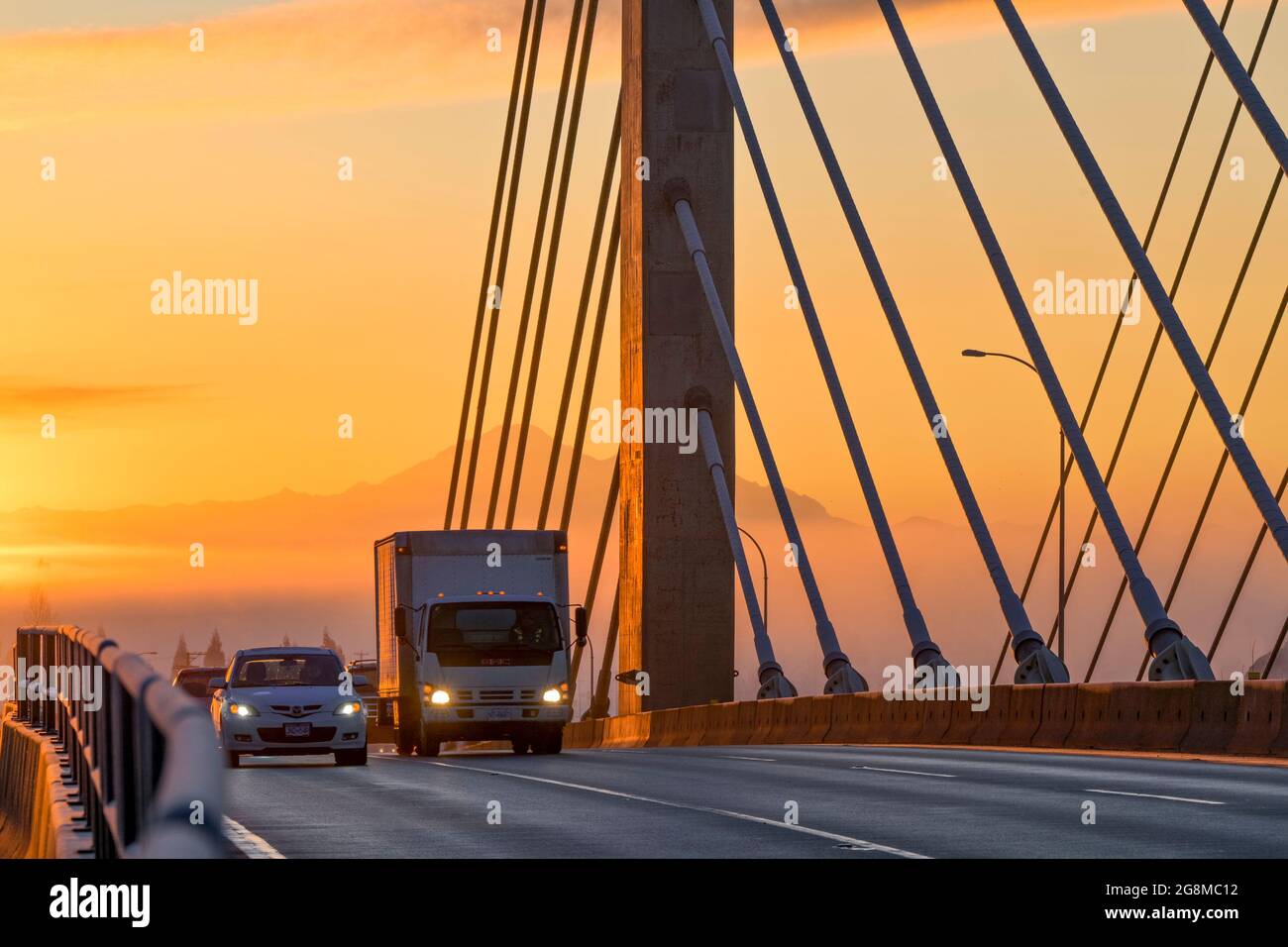 Pitt River Bridge, Pitt Meadows, British Columbia, Canada Stock Photo ...