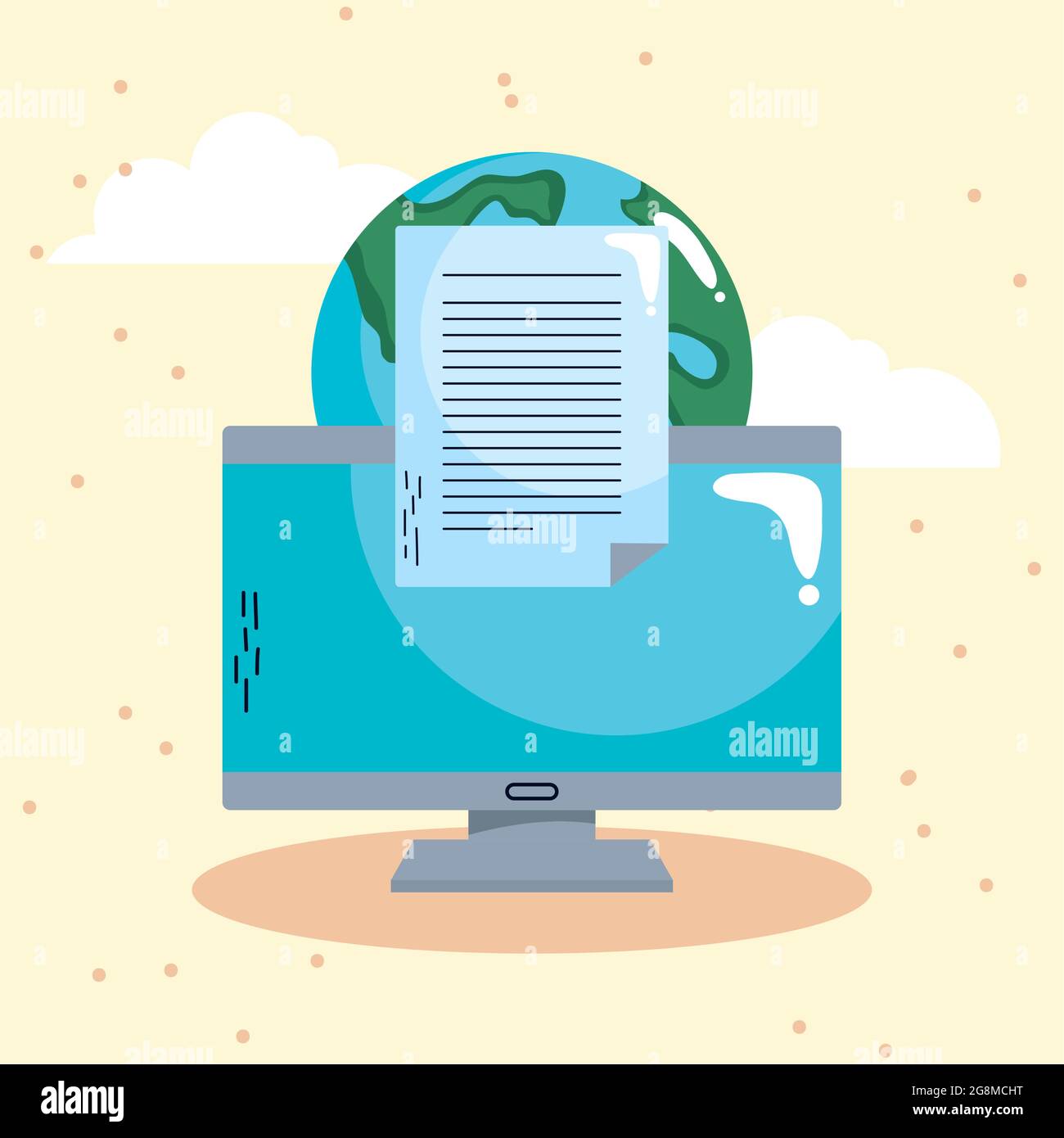 elearning with desktop and earth planet Stock Vector Image & Art - Alamy
