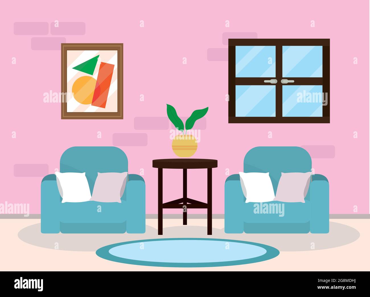Sofas and carpet Stock Vector Images - Alamy