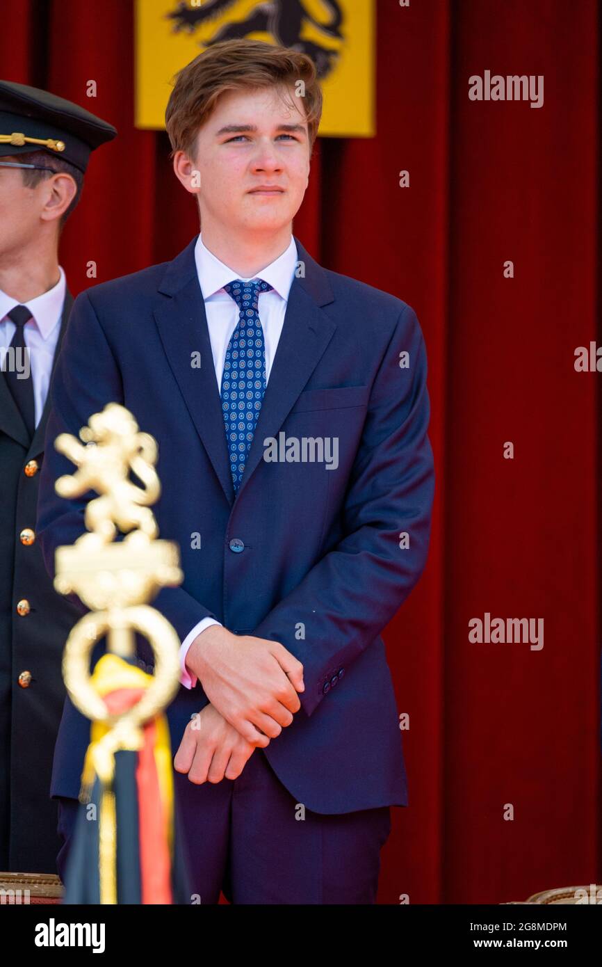Prince Gabriel attending celebrations for Belgian National Day 2021 in ...