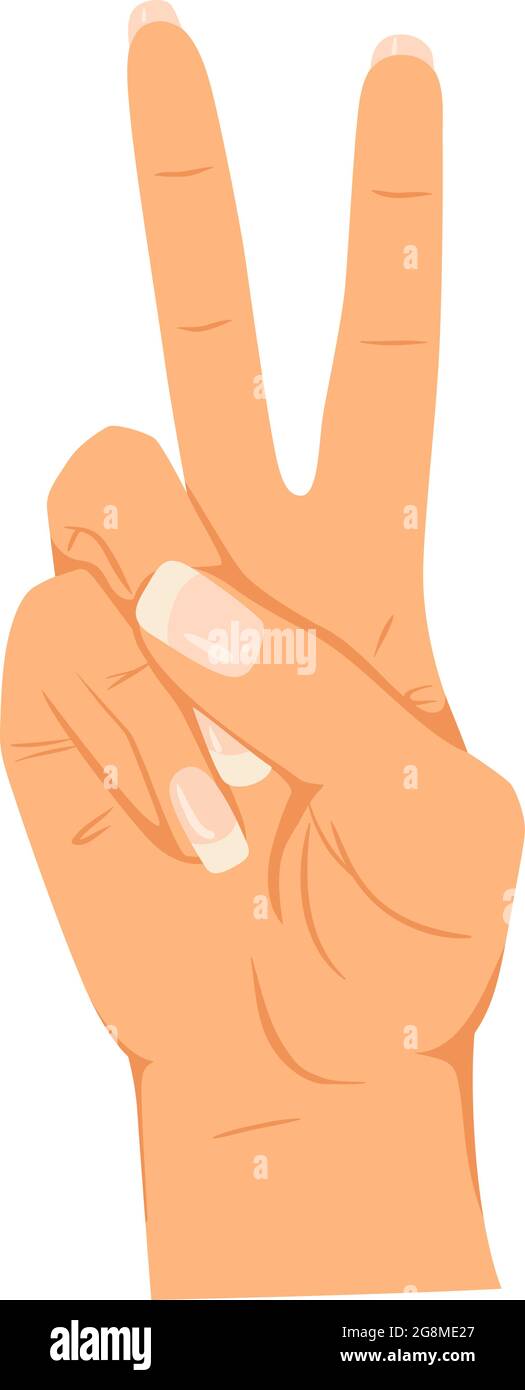 Girl Hand Peace Sign Nails