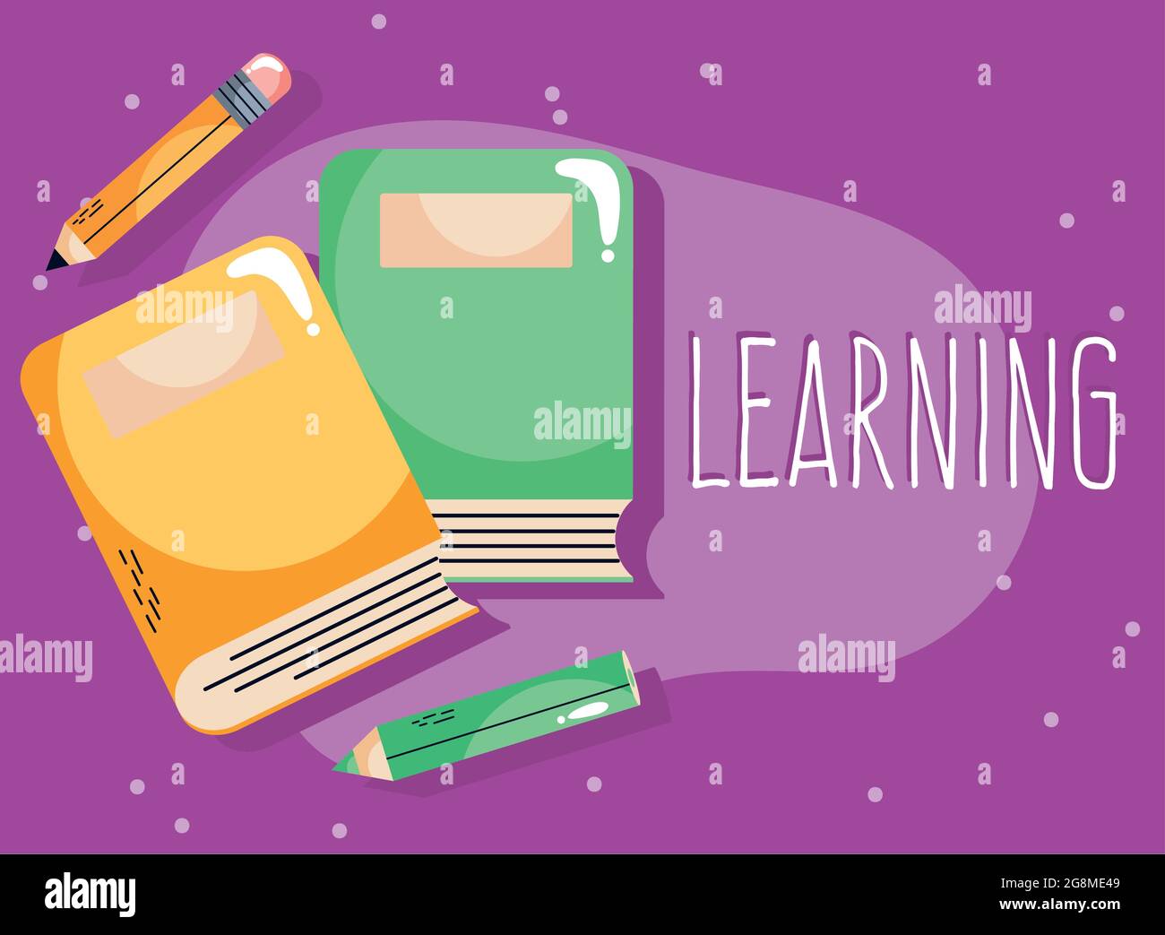 learning lettering with books and pencils Stock Vector Image & Art - Alamy