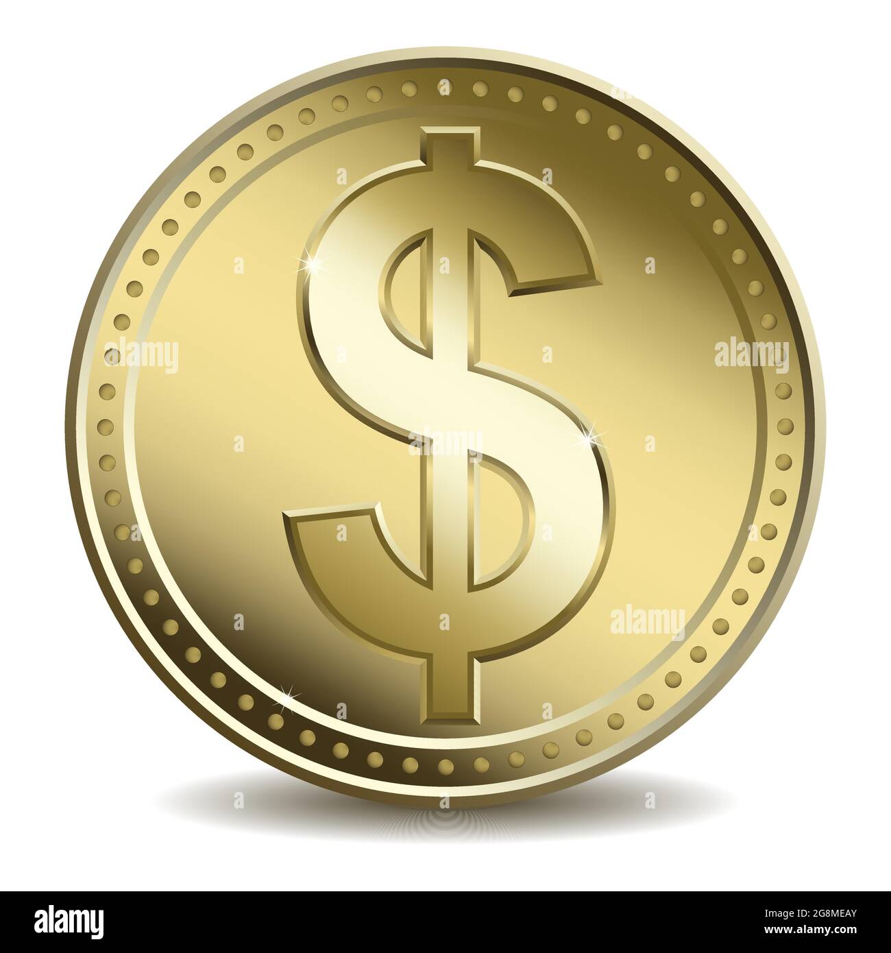 Vector illustration of dollar gold coin Stock Vector Image & Art - Alamy