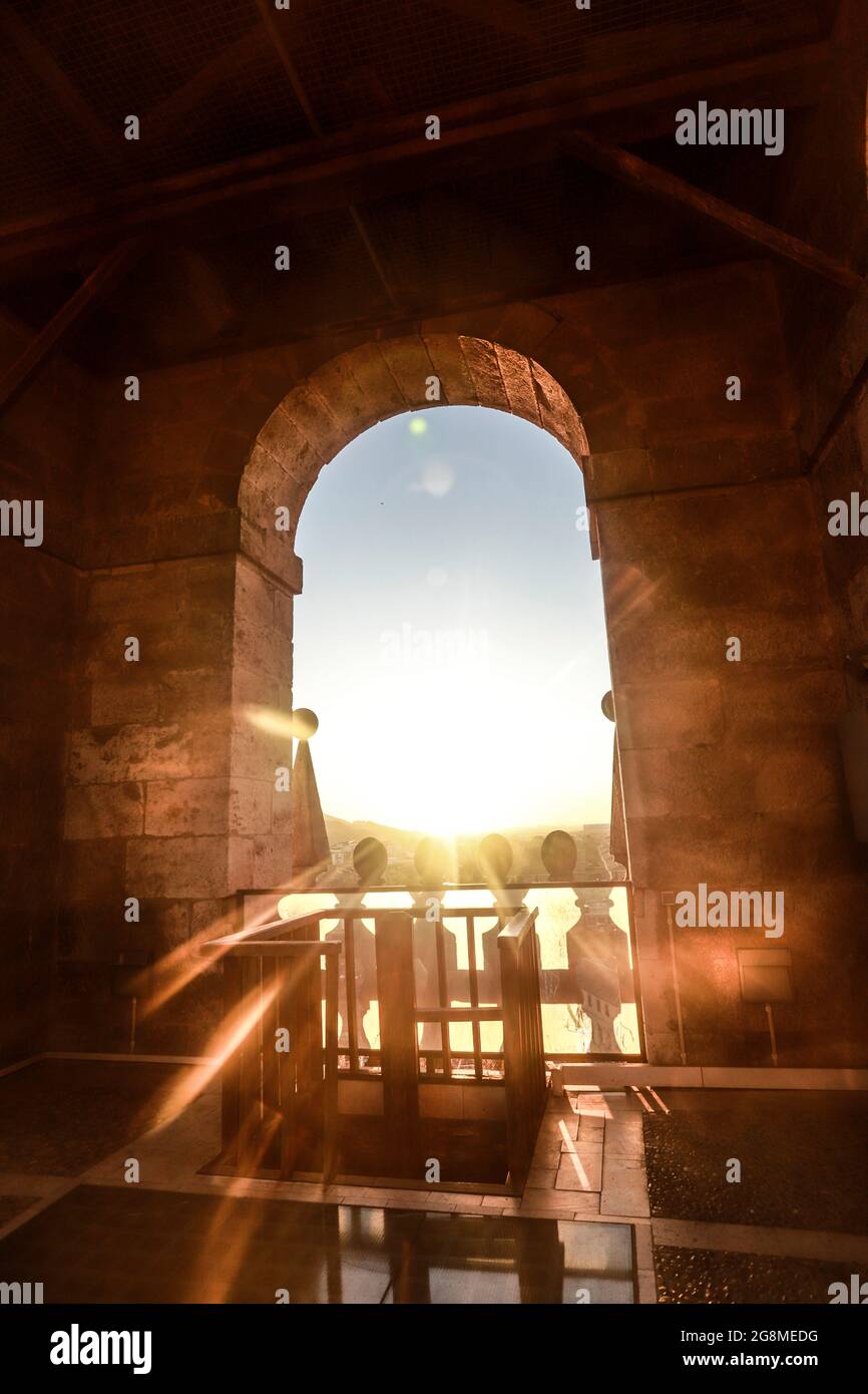 Sunbeams entering through the bell tower window Stock Photo - Alamy