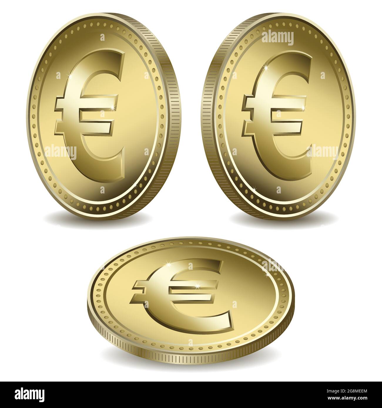 Vector illustration of Euro gold coins Stock Vector Image & Art - Alamy