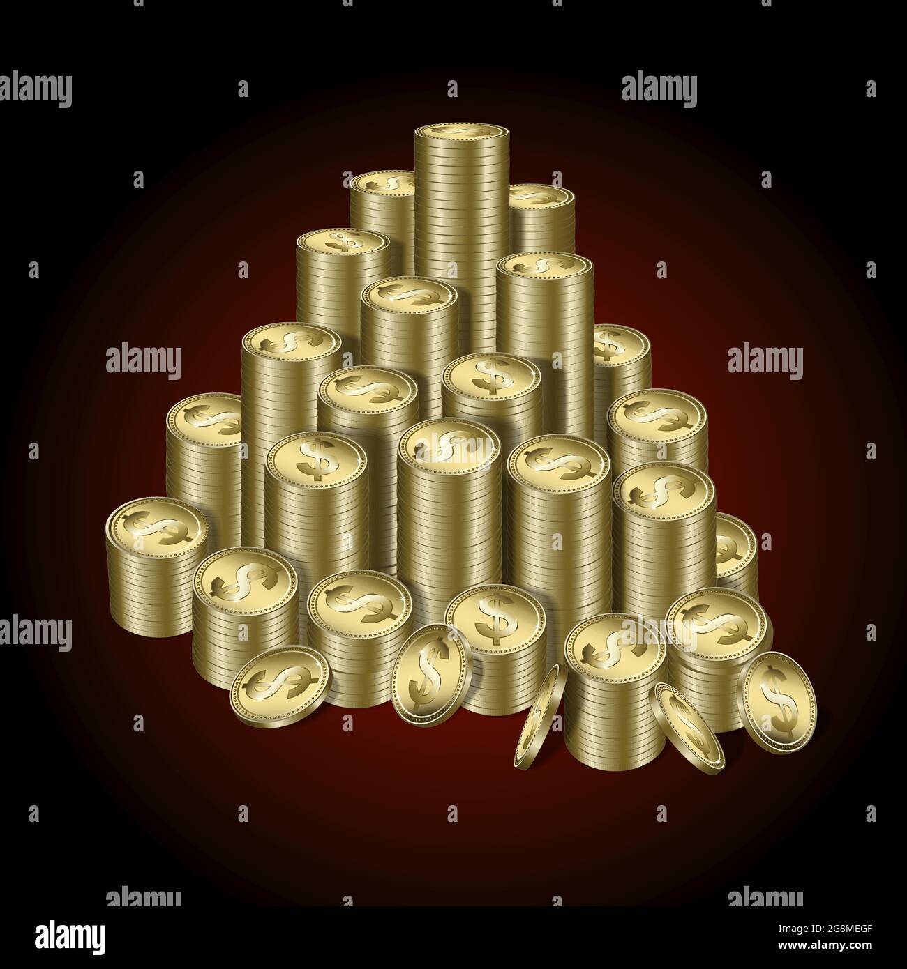 Coins on dark background Stock Vector Images - Alamy