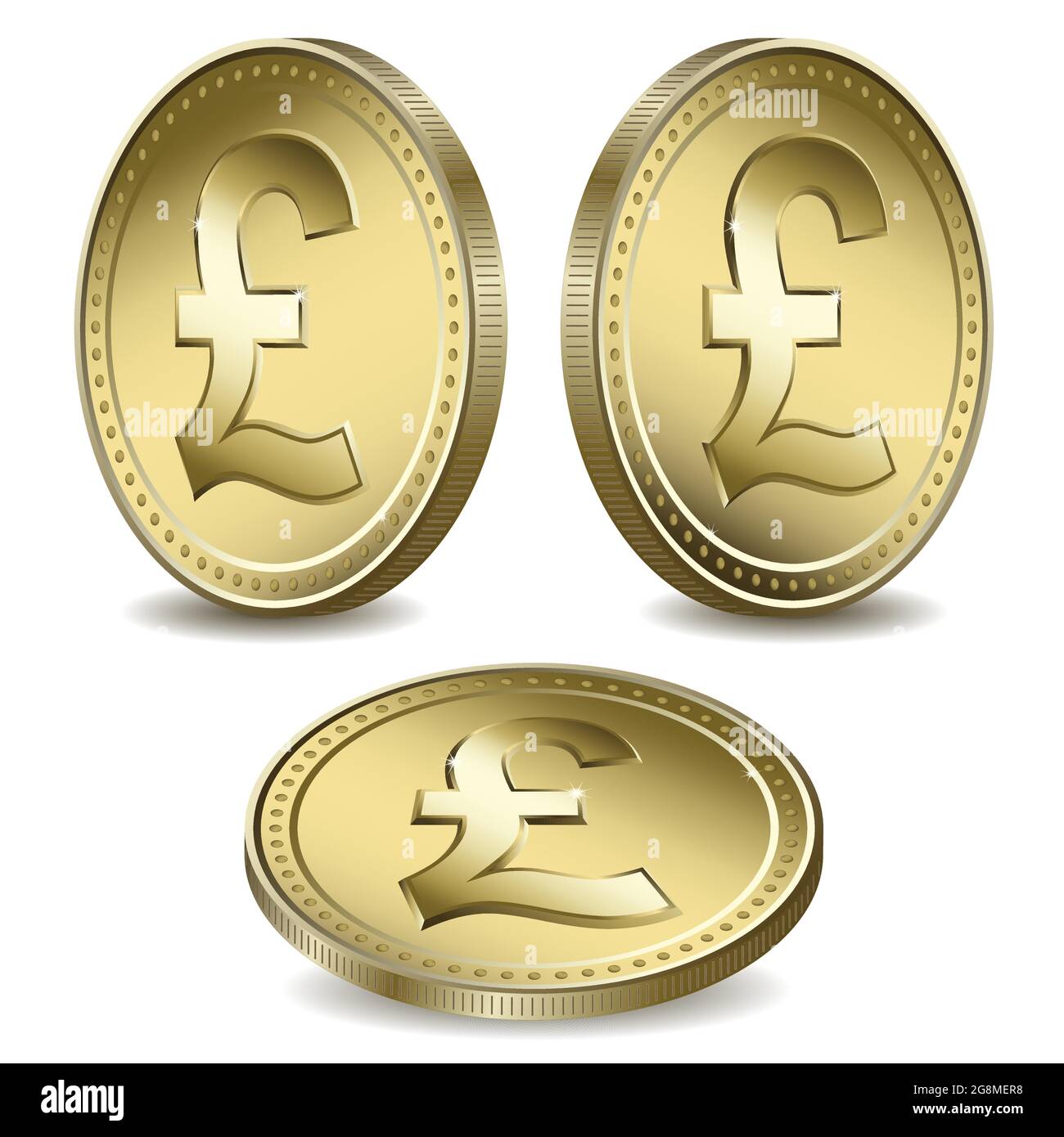 Vector illustration of Pound Sterling gold coins Stock Vector Image ...