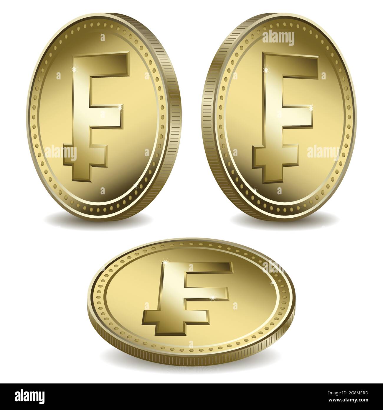 Vector illustration of Swiss Franc gold coins Stock Vector Image & Art ...