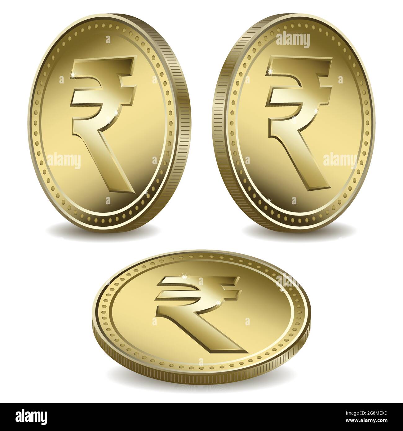 Vector illustration of Rupee gold coins Stock Vector Image & Art - Alamy