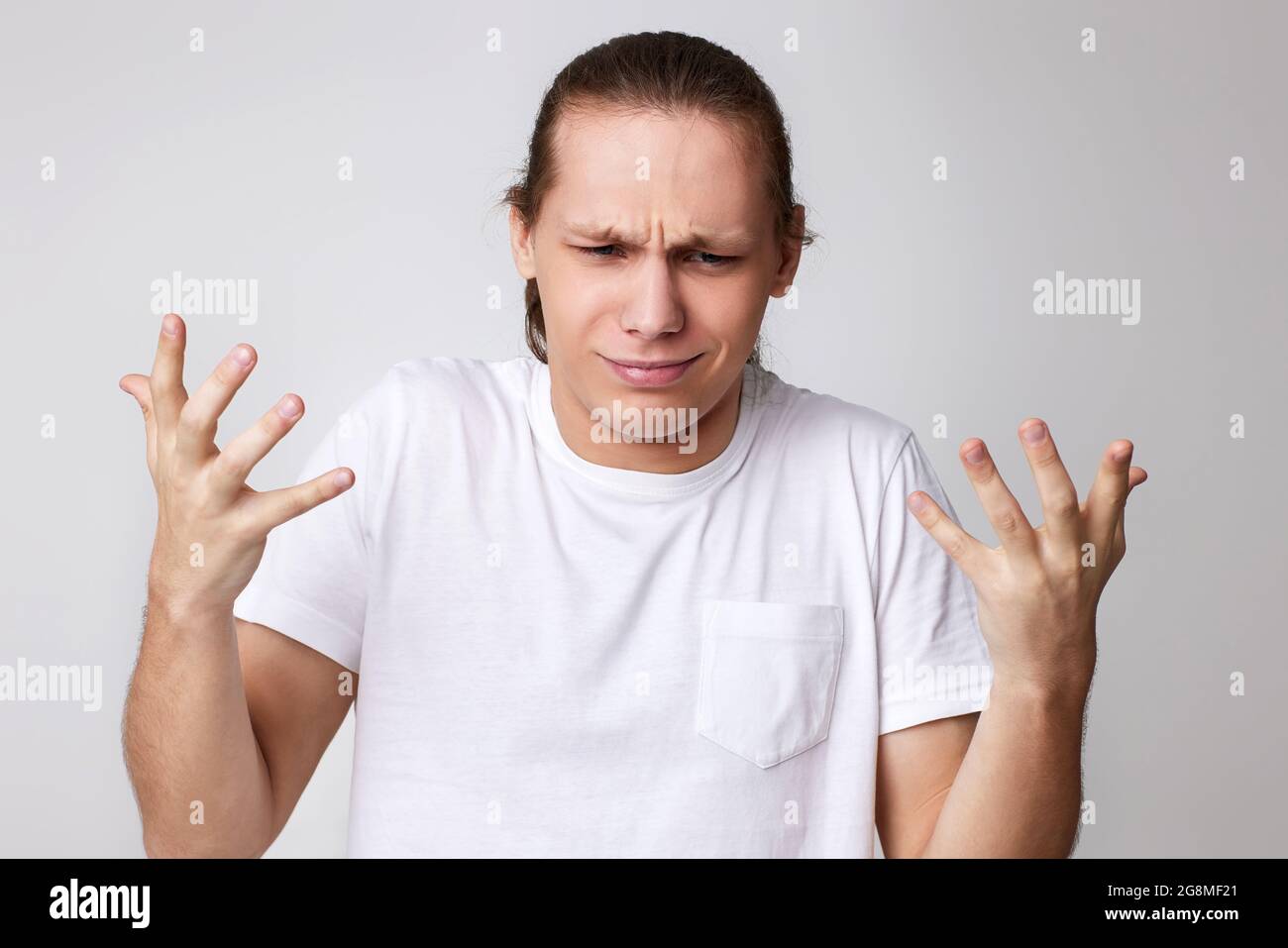 Emotions of a television fan. Screams, hatred, rage Stock Photo - Alamy