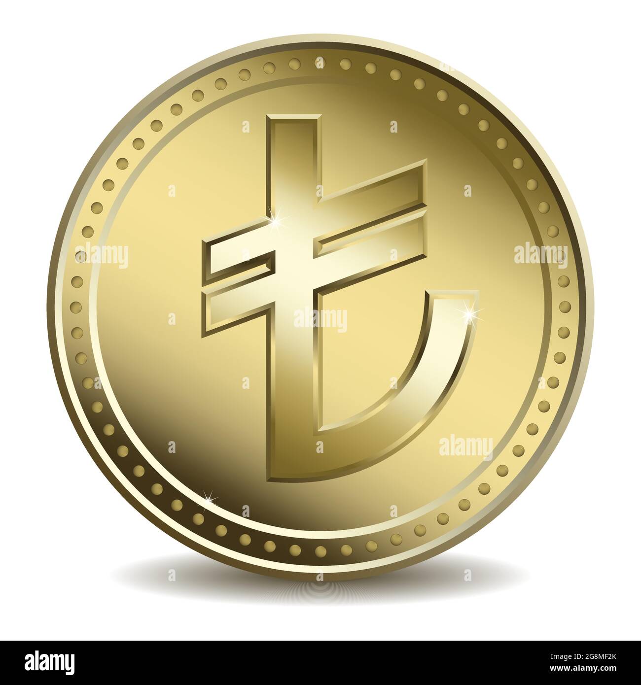 Vector illustration of gold Turkish Lira coin Stock Vector Image & Art ...