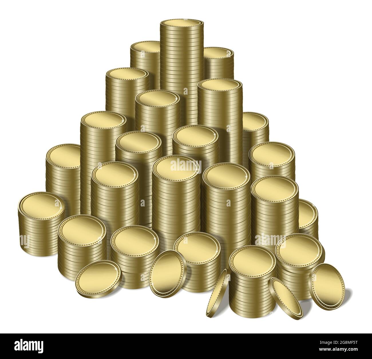 Vector illustration of piles of plain gold coins Stock Vector Image ...
