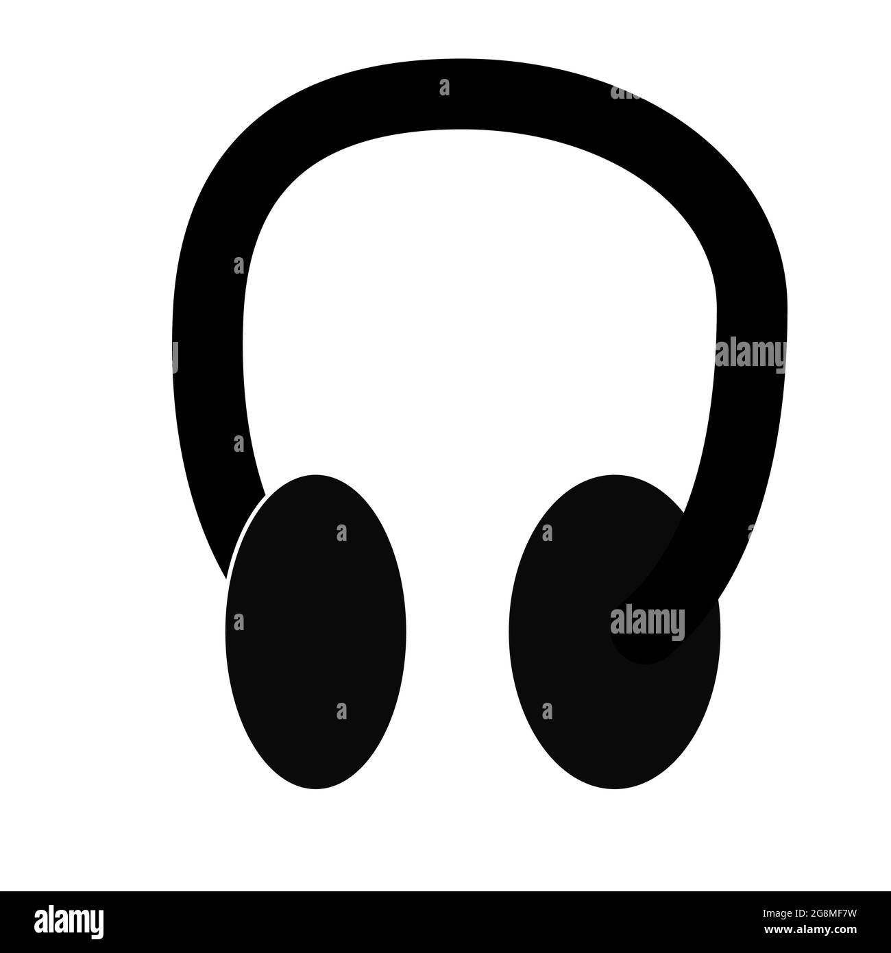 A graphic illustration of A computer headset for use as an icon or logo ...