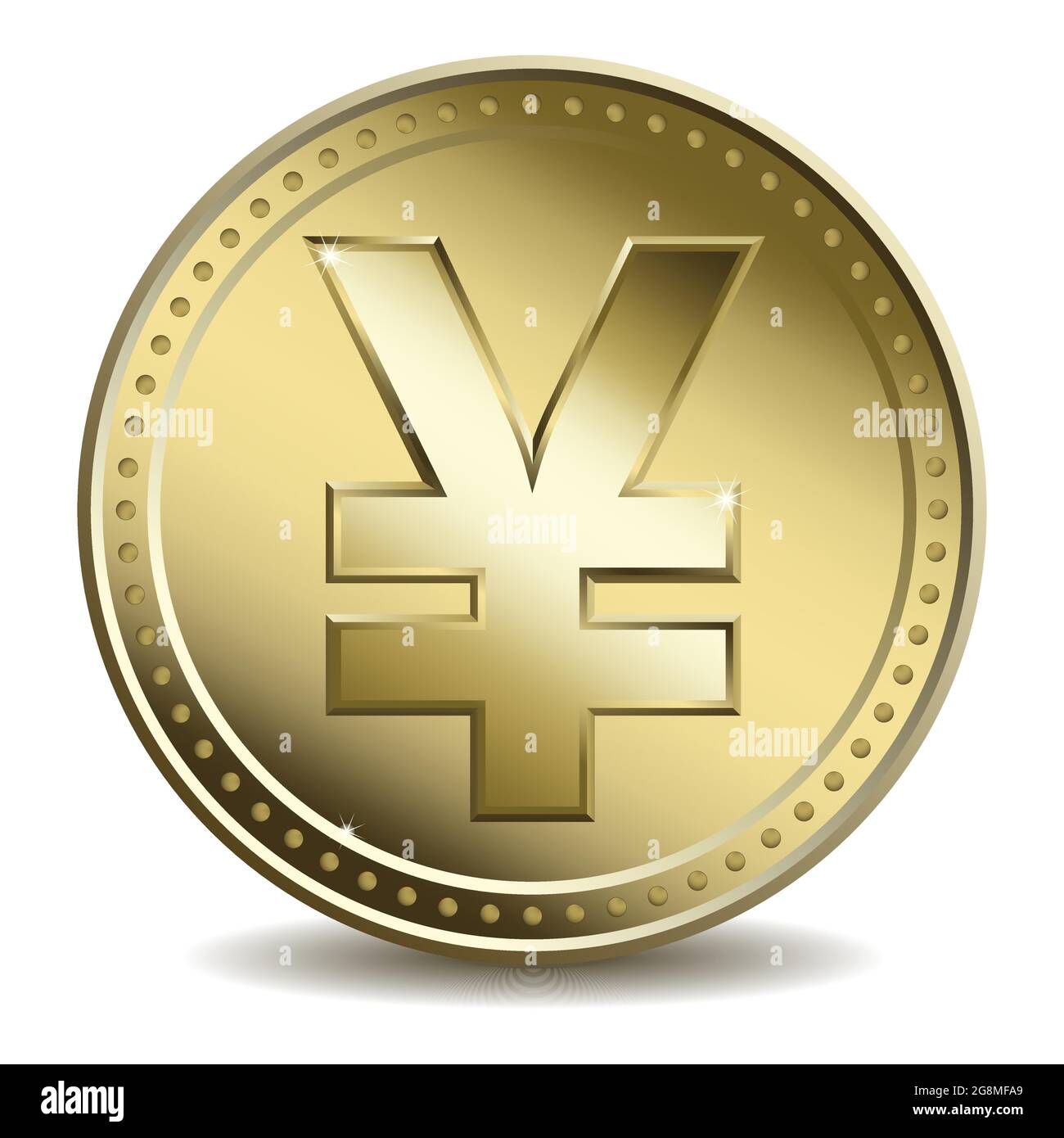 Vector illustration of gold Yen, Yuan or Renminbi coin Stock Vector ...