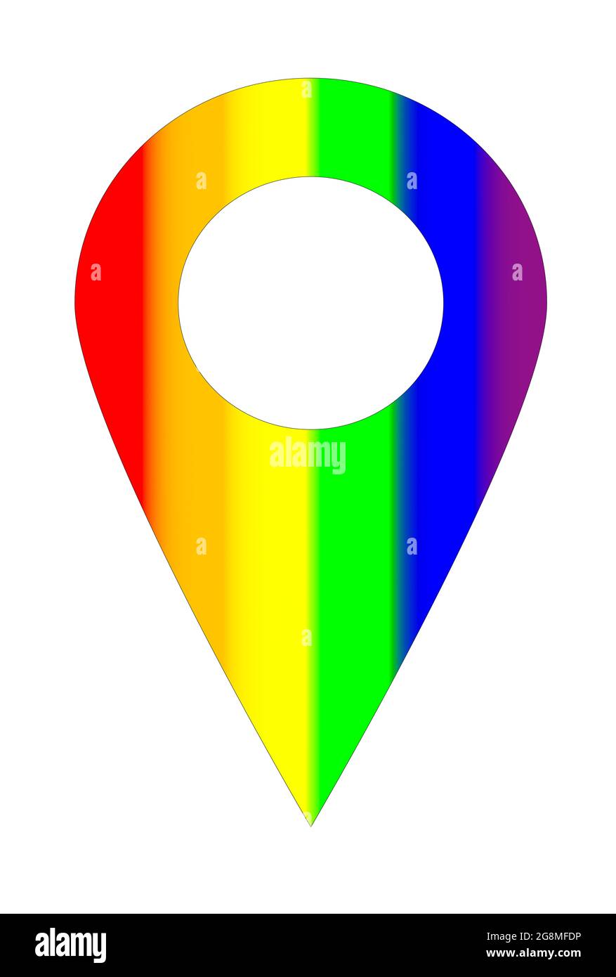 A graphic illustration of Pride map pin for use as an icon or logo ...