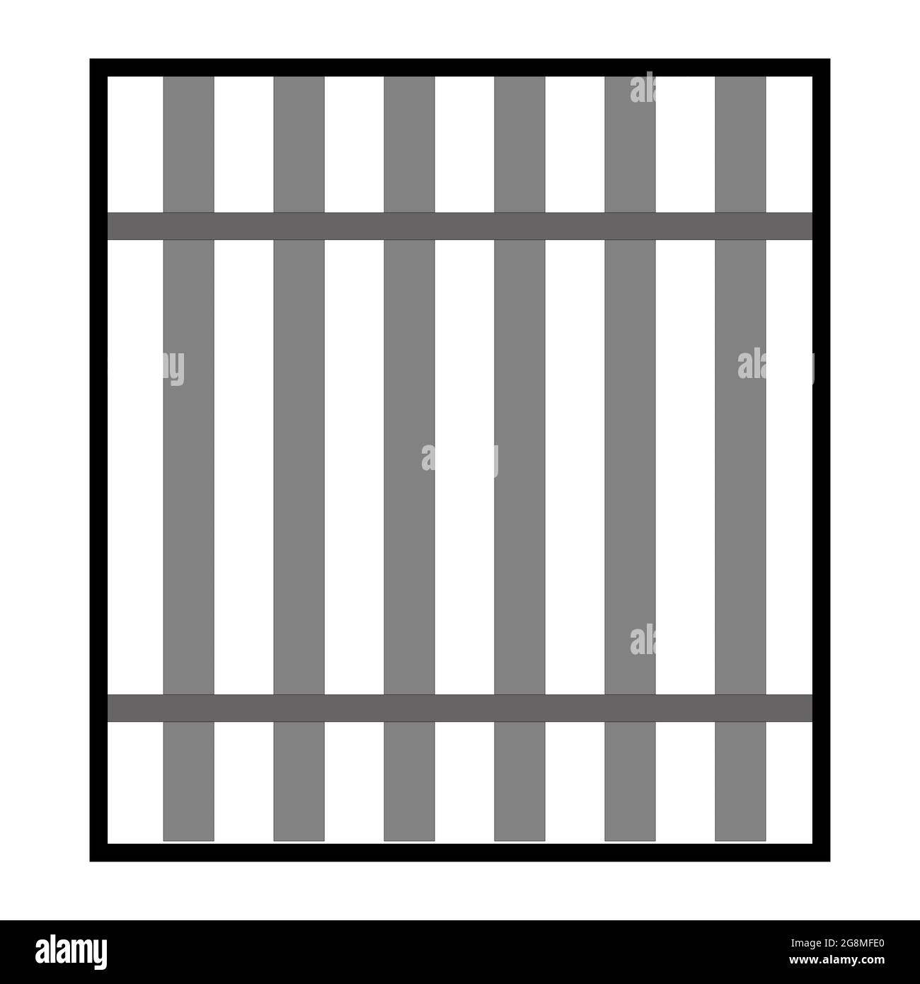 A graphic illustration of A set of prison window bars for use as an icon, logo or web decoration ...