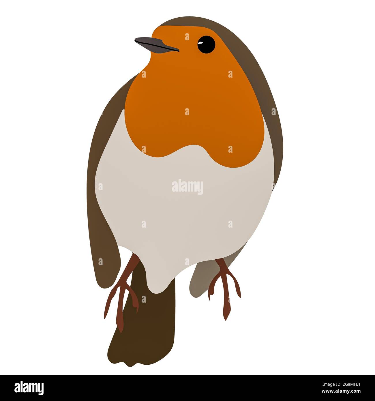 A graphic illustration of a robin for use as a logo or on a website ...