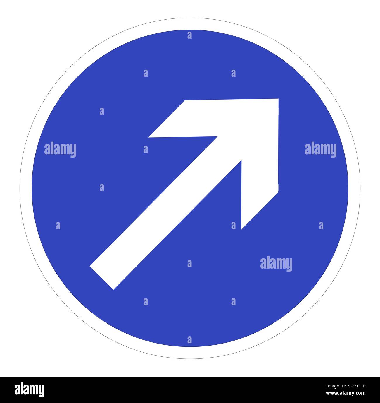 A graphic illustration of Bear right Instructional Road Sign for use as ...