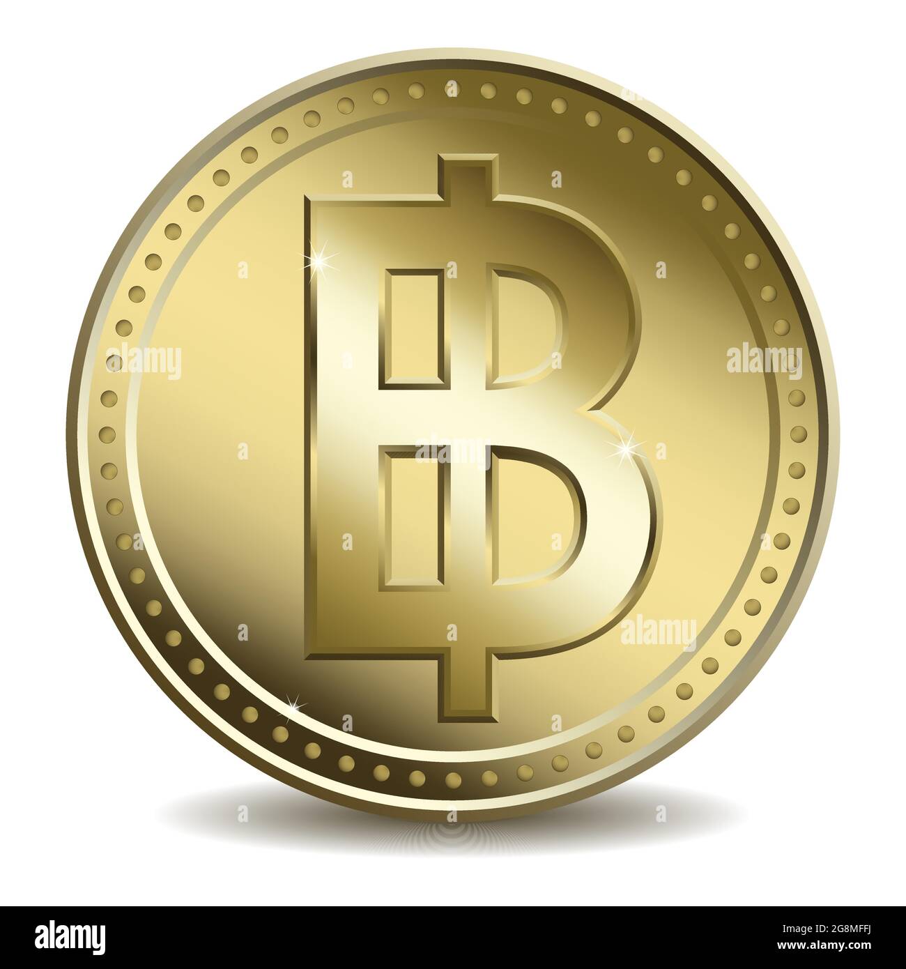 Vector illustration of gold Thai Baht coin Stock Vector Image & Art - Alamy