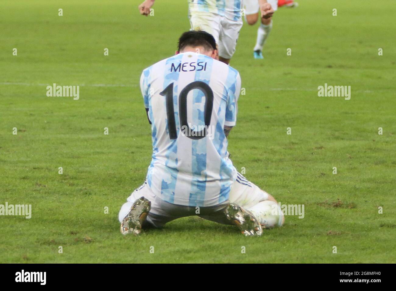 Lionel Messi Célébration Victory of brazil during the Copa America 2021 ...