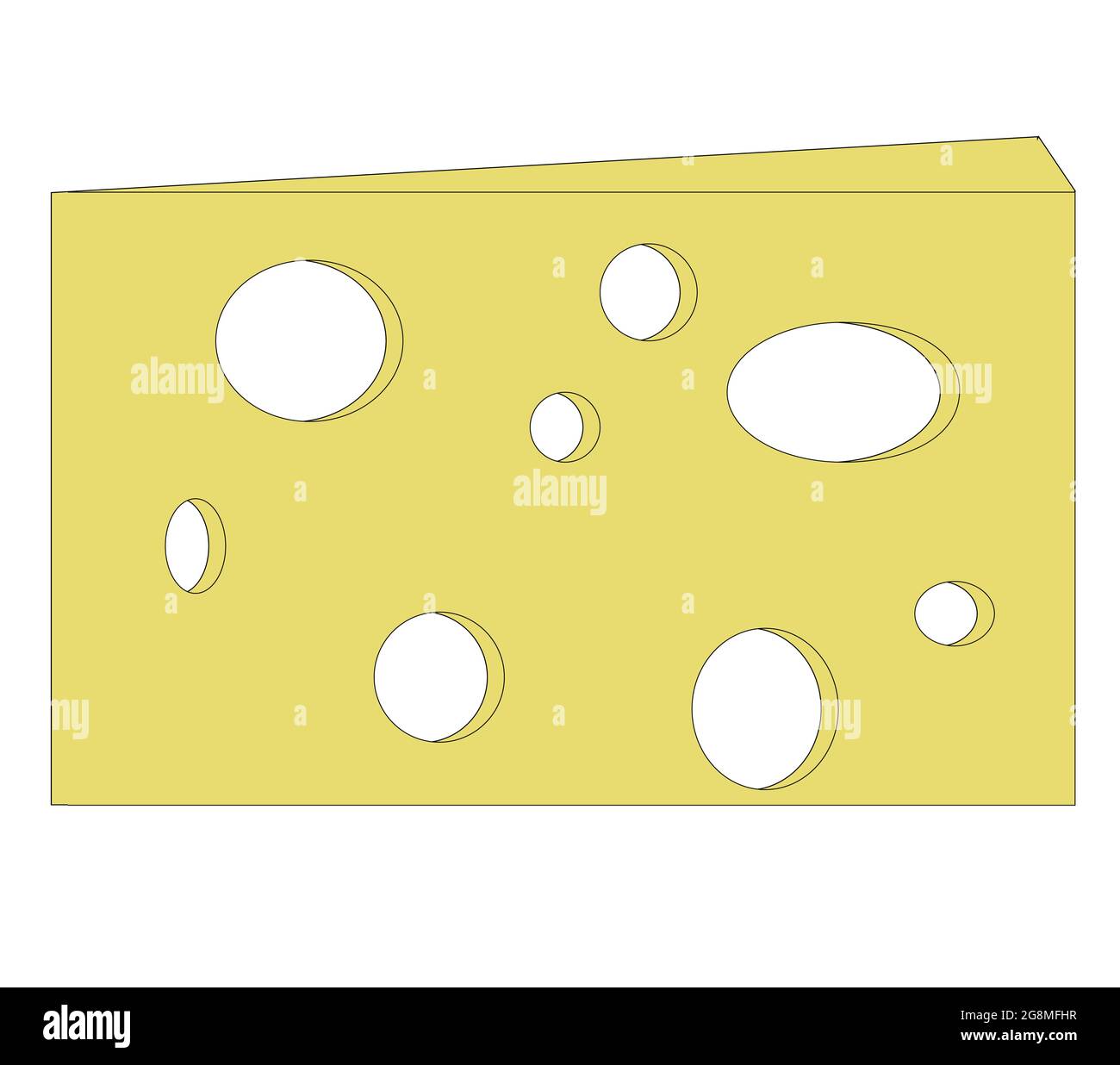 A graphic illustration of A holey Cheese for use as an icon, logo or ...