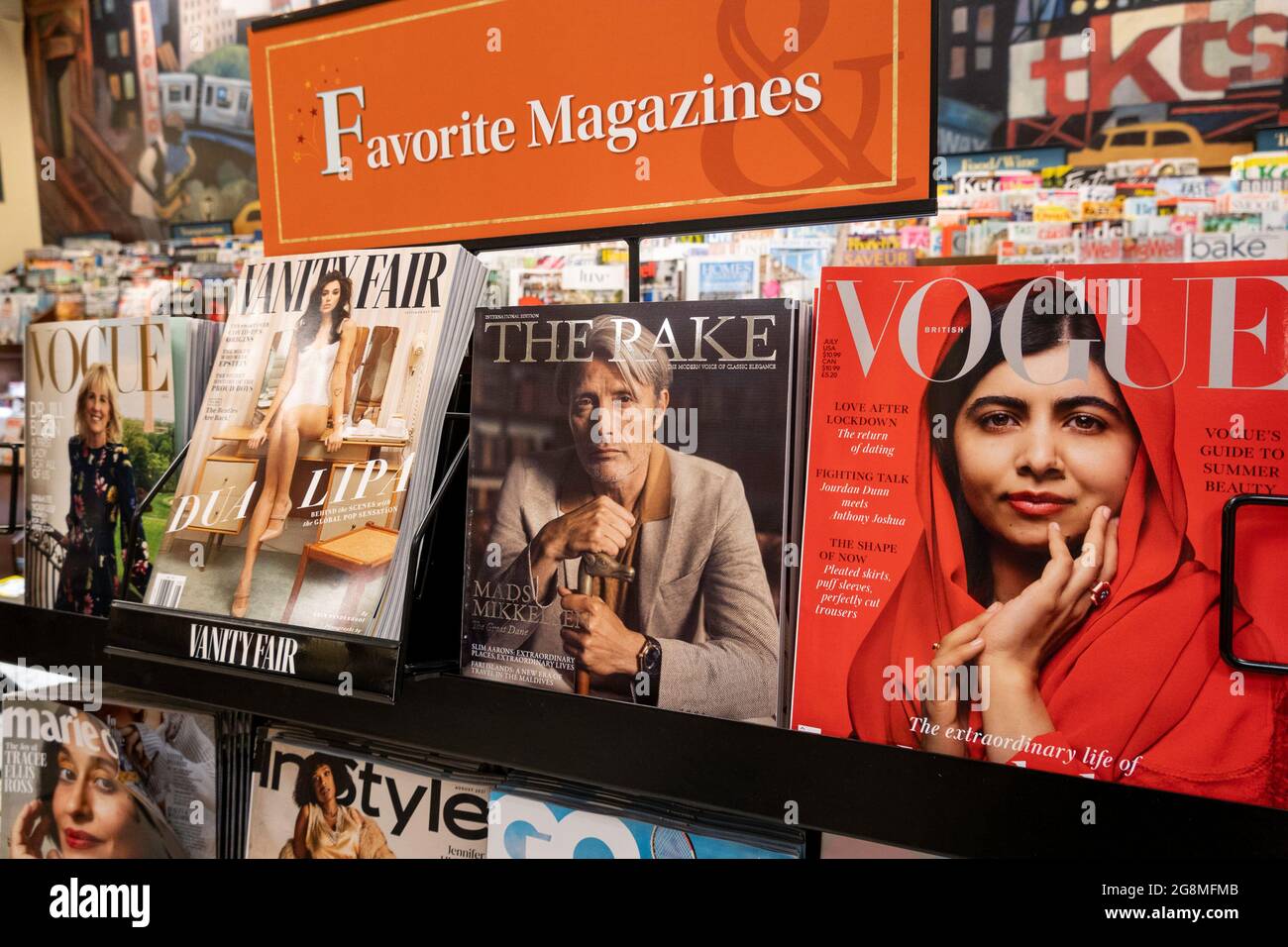 Magazine rack at Barnes & Noble Booksellers featuring a variety of ...