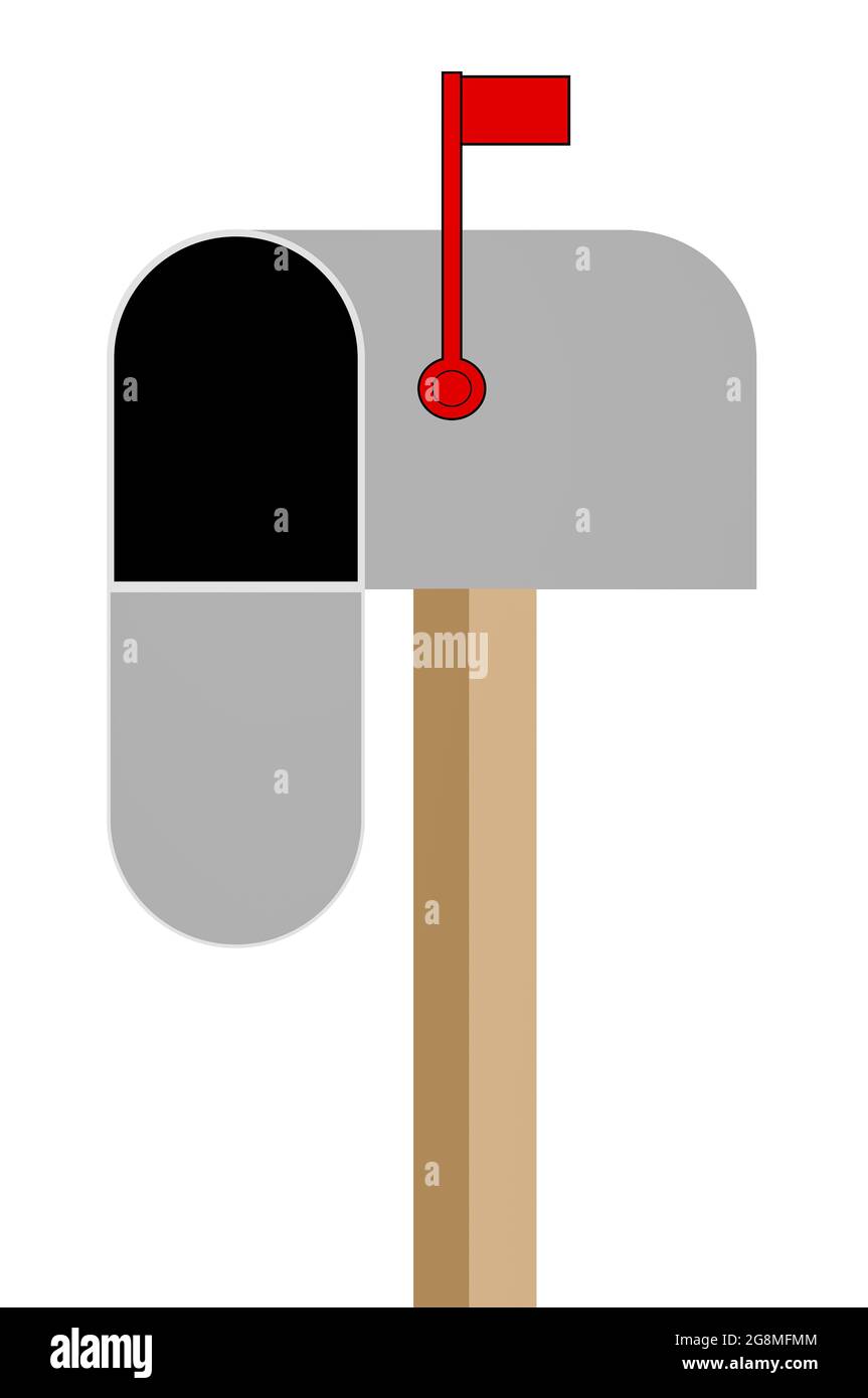 A graphic illustration of US style Mail box for use as an icon or logo ...