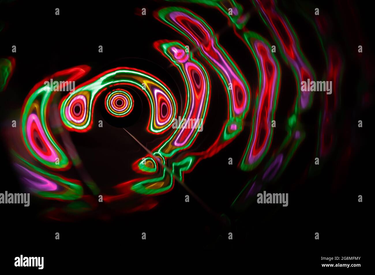 Sound waves in the visible full color in the dark Stock Photo - Alamy