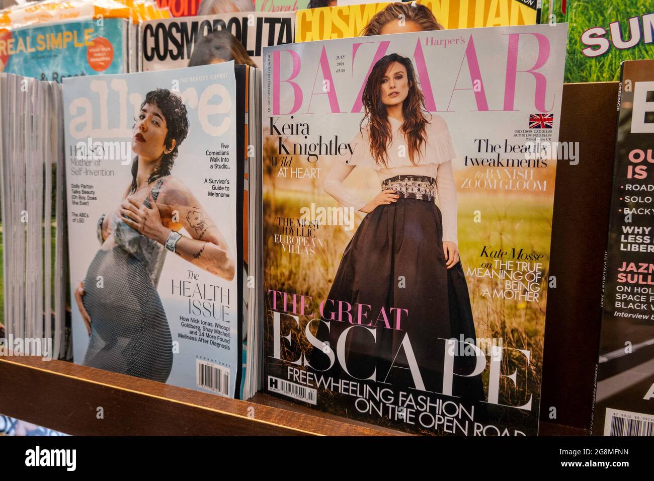 Magazine rack at Barnes & Noble Booksellers featuring a variety of ...