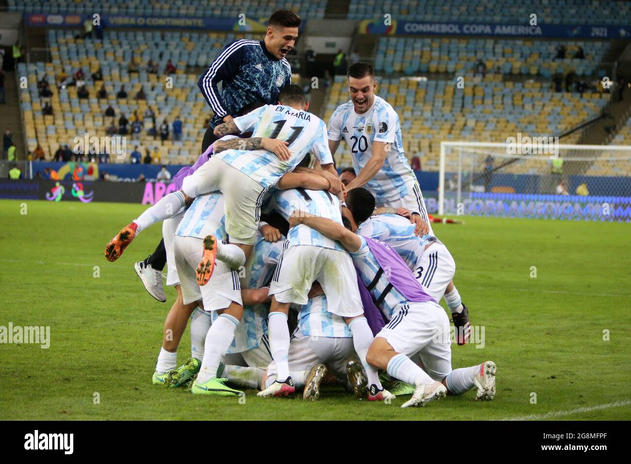Célébration Victory during the Copa America 2021, Final football match ...