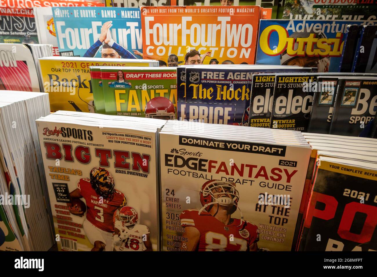 Magazine rack at Barnes & Noble Booksellers featuring a variety of ...
