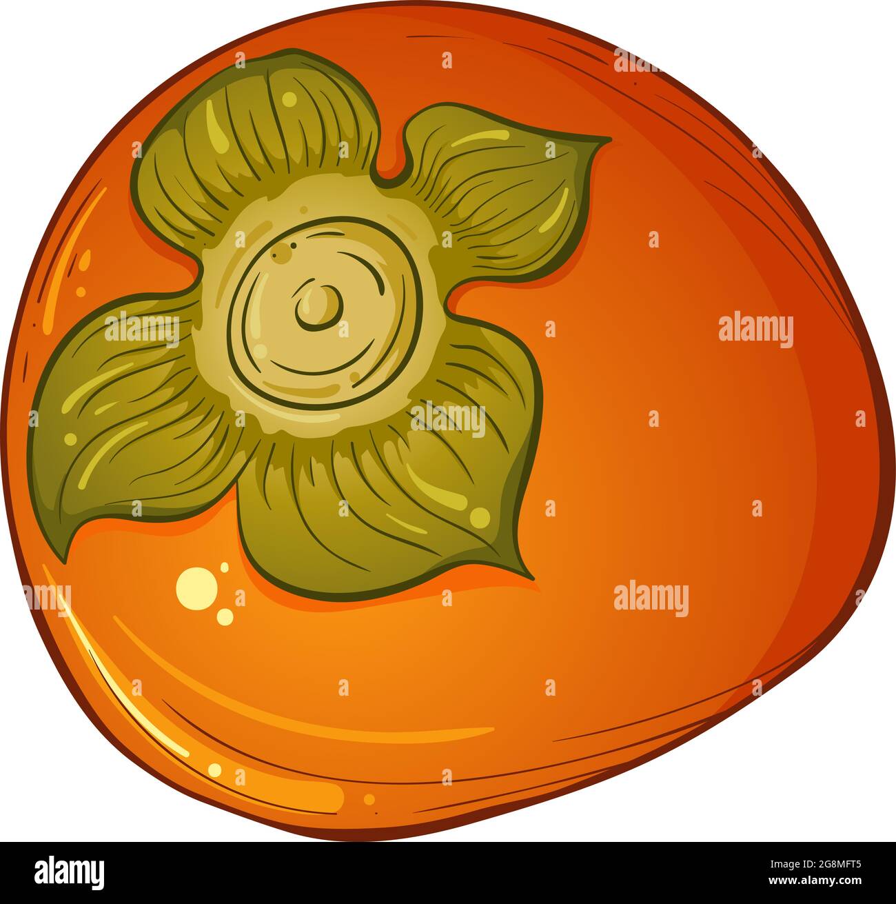 Persimmon fruit cartoon icon Stock Vector Images - Alamy