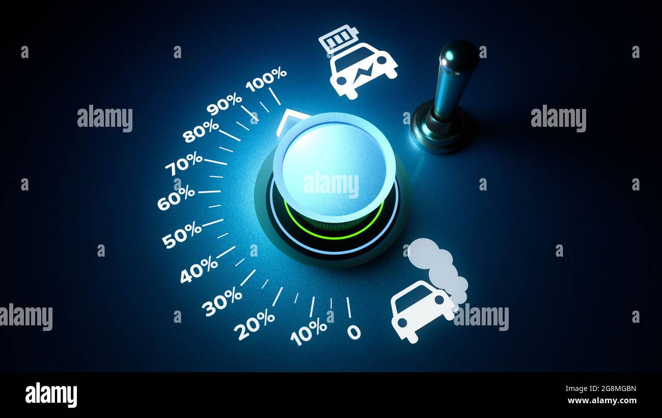 Switching from petrol to electric car. Green evolution. Safeguard the ...